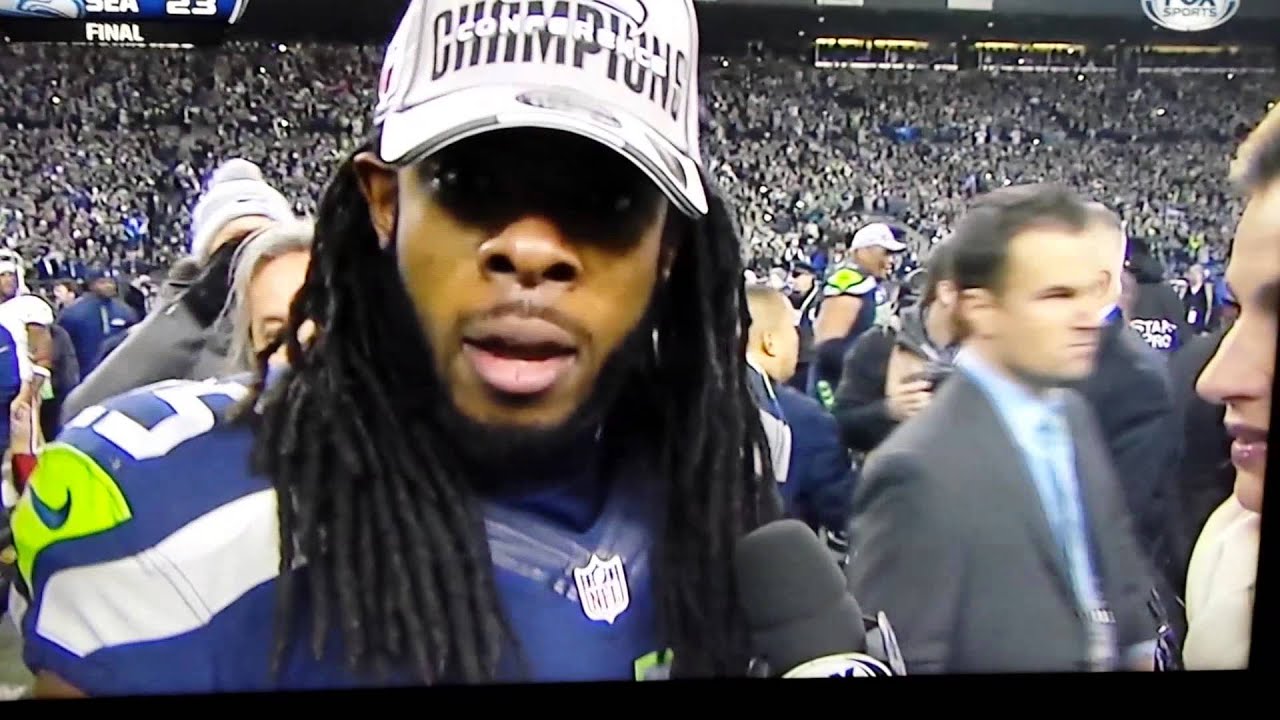 Richard Sherman destroys Michael Crabtree postgame rant! HD - YouTube
