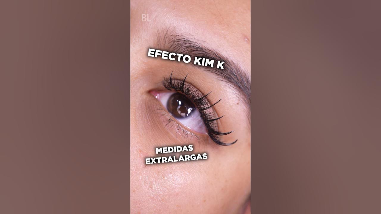 Efecto Kim K con medidas extra largas 🖤 #extensionesdepestañas #lashes #kimklashes #beautylash ...