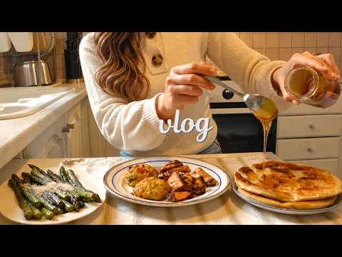 apartment hunting plot twist 🏠 making crispy potato salad & greek lemon baked fish