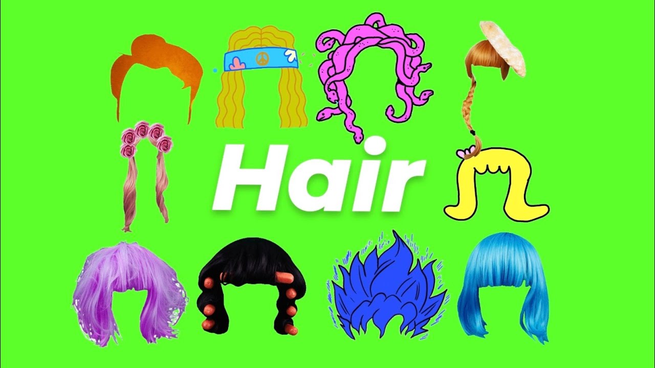 Animated Hair GIF Green Screen Pack (Free Download) - YouTube
