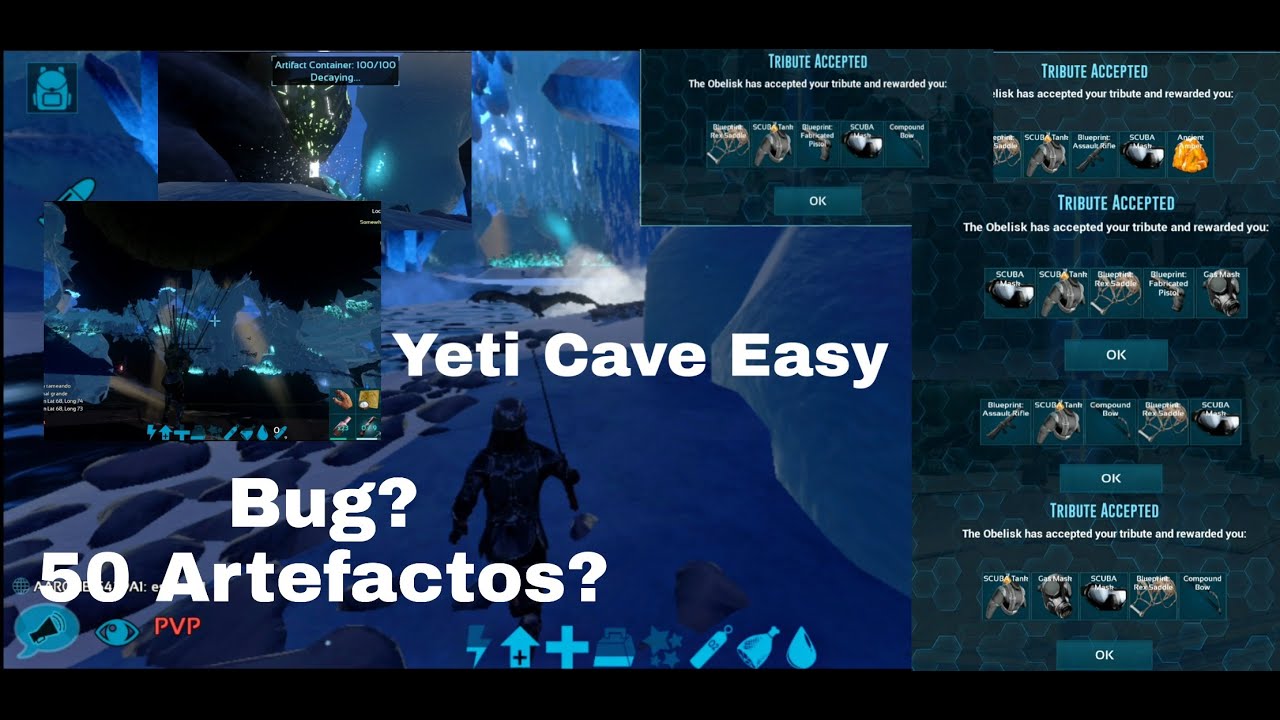 【Ark Mobile】Yeti Cave Bug, Get Bow ascendient. Bug Cueva Yeti ...
