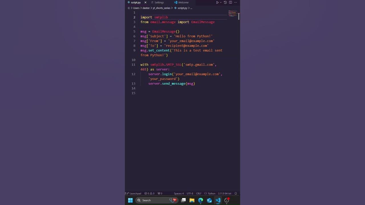 Python in 60 seconds: Using Python to Send Emails - YouTube