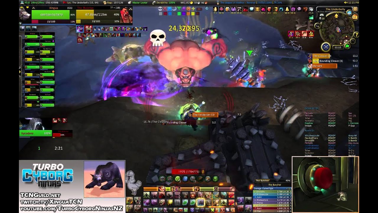 Turbo Cyborg Ninjas - Mythic Highmaul - The Butcher (Guardian Druid POV ...