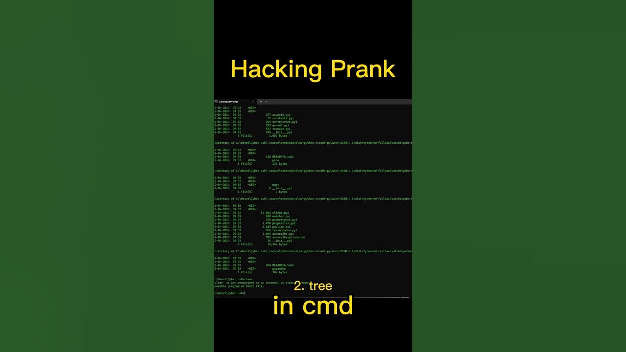 Hacking Prank in CMD | Hacking #kalilinux #hacker - YouTube