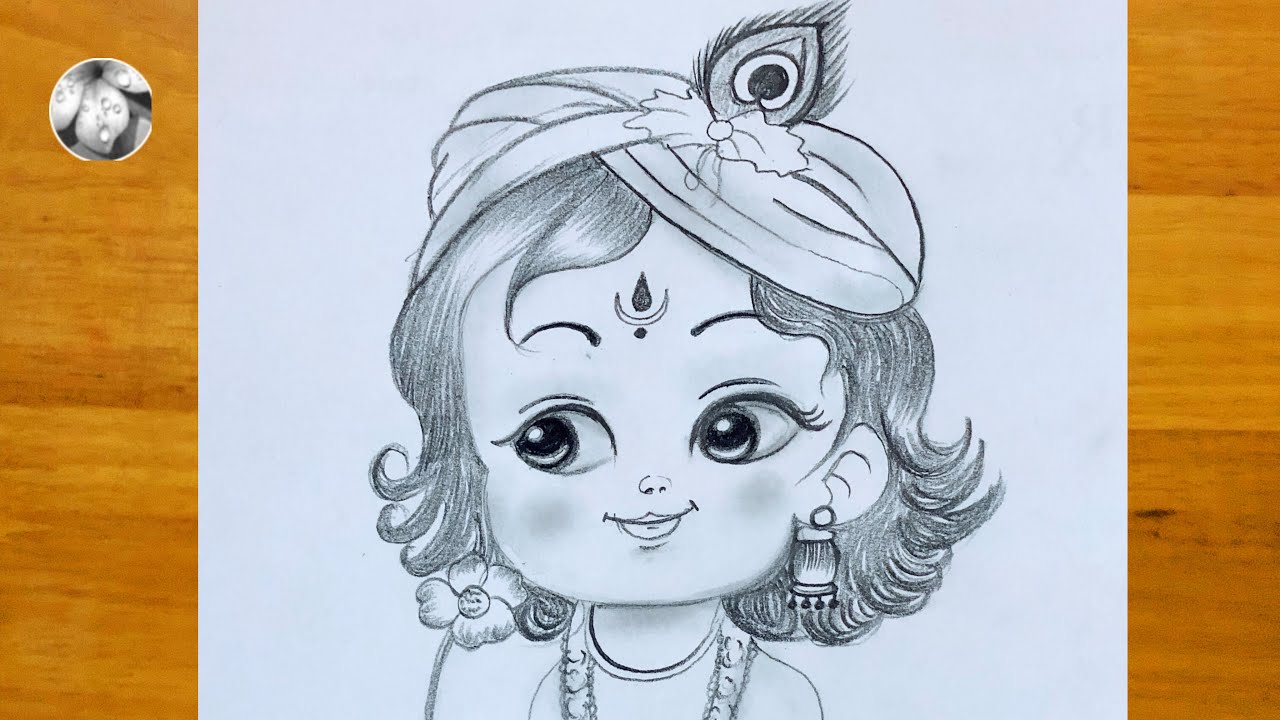 Easy Krishna ji drawing / How to draw little Krishna easy - YouTube