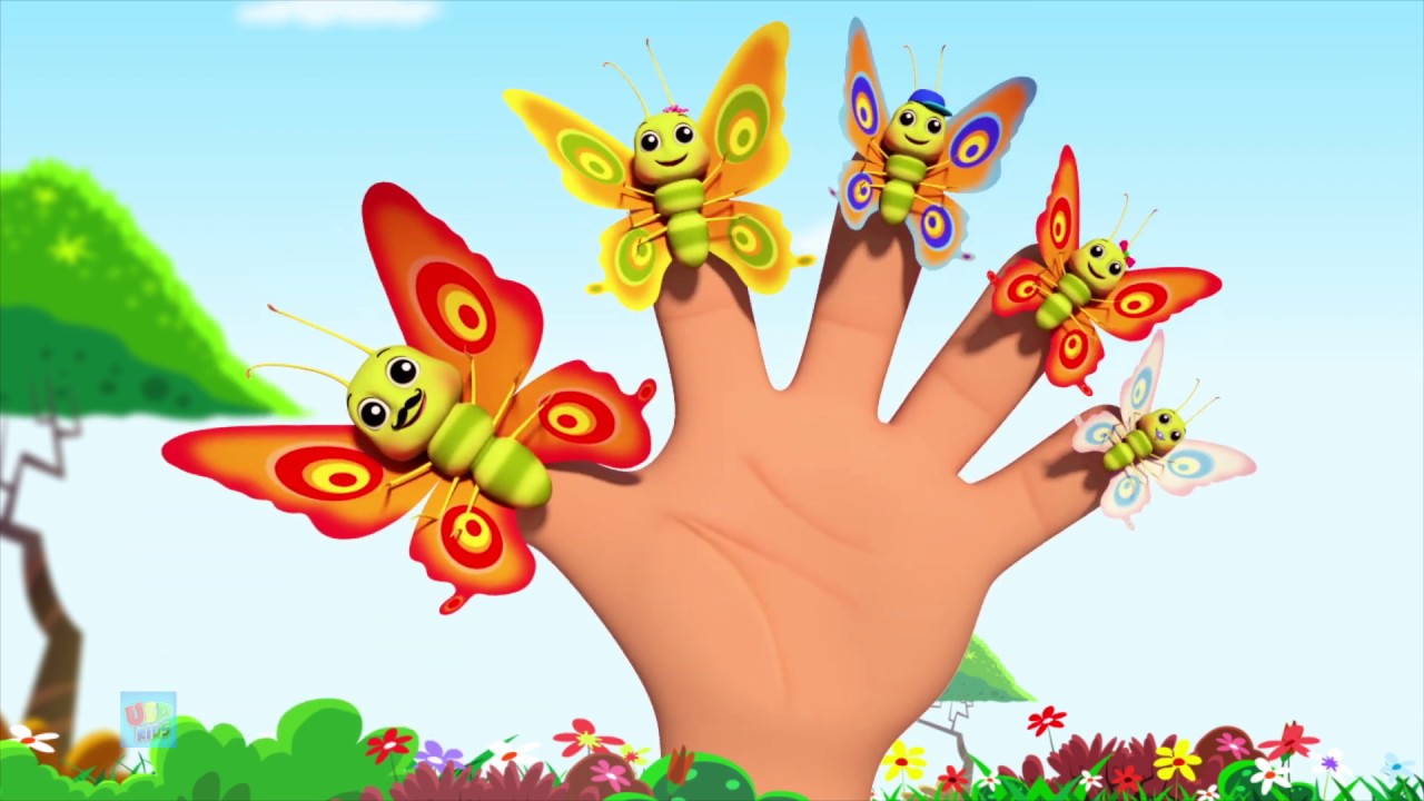 Butterfly Finger Family Nursery Rhymes | Kids Songs For Children | Baby ...