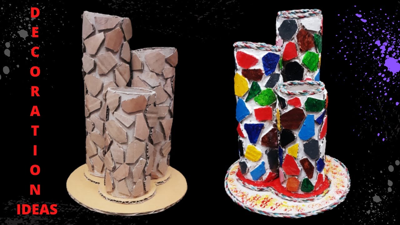 easy cardboard decoration idea | Cardboard Decoration | Babar Art - YouTube