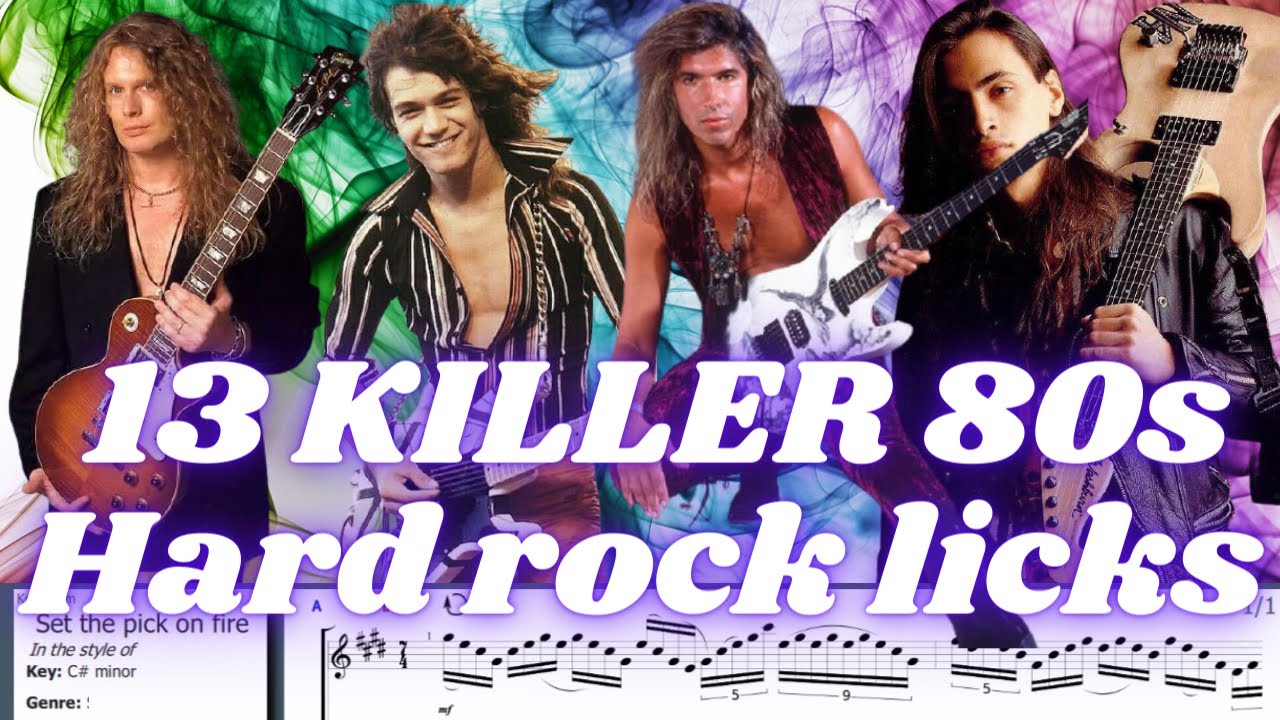 13 KILLER 80s Hard rock licks (w/ TABS) - John Sykes, Van Halen, George ...