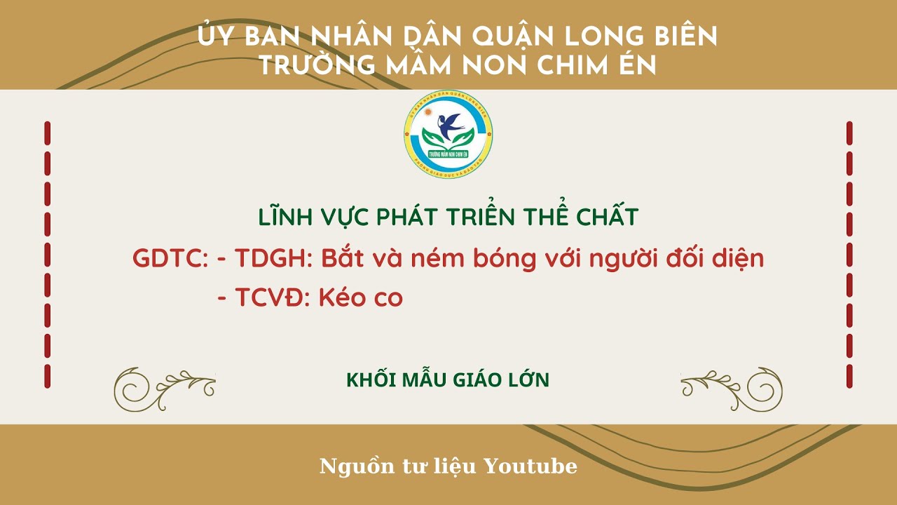 TDGH: Bắt và ném bóng với người đối diện -TCVĐ: Kéo co - YouTube