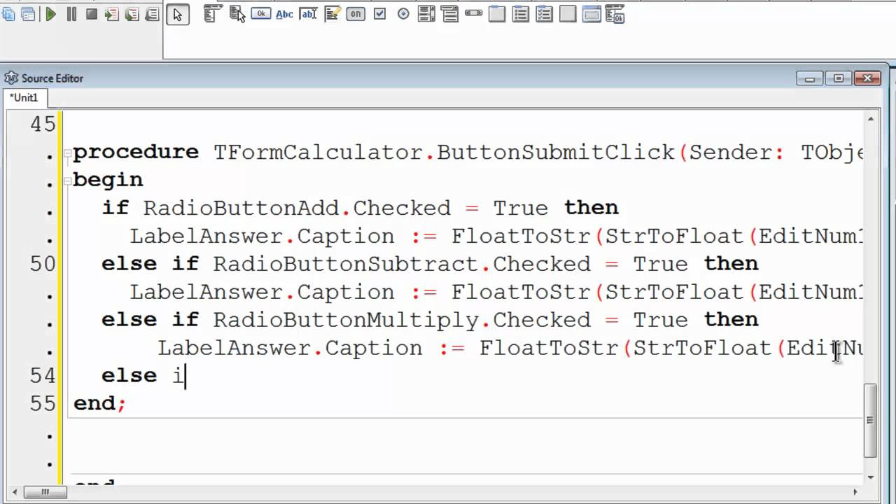 Free Pascal App Tutorial 7 Simple Calculator Part 3 Radio Buttons Lazarus Youtube