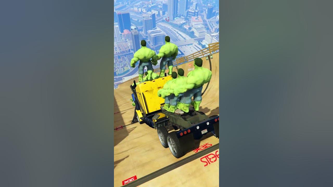 GTA V Spiderman vs Hulk crazy epic water ragdolls Truck jump fails epi ...