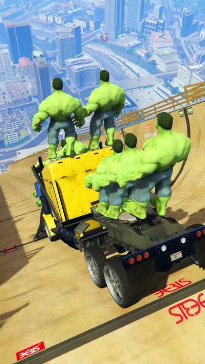 GTA V Spiderman vs Hulk crazy epic water ragdolls Truck jump fails epi ...