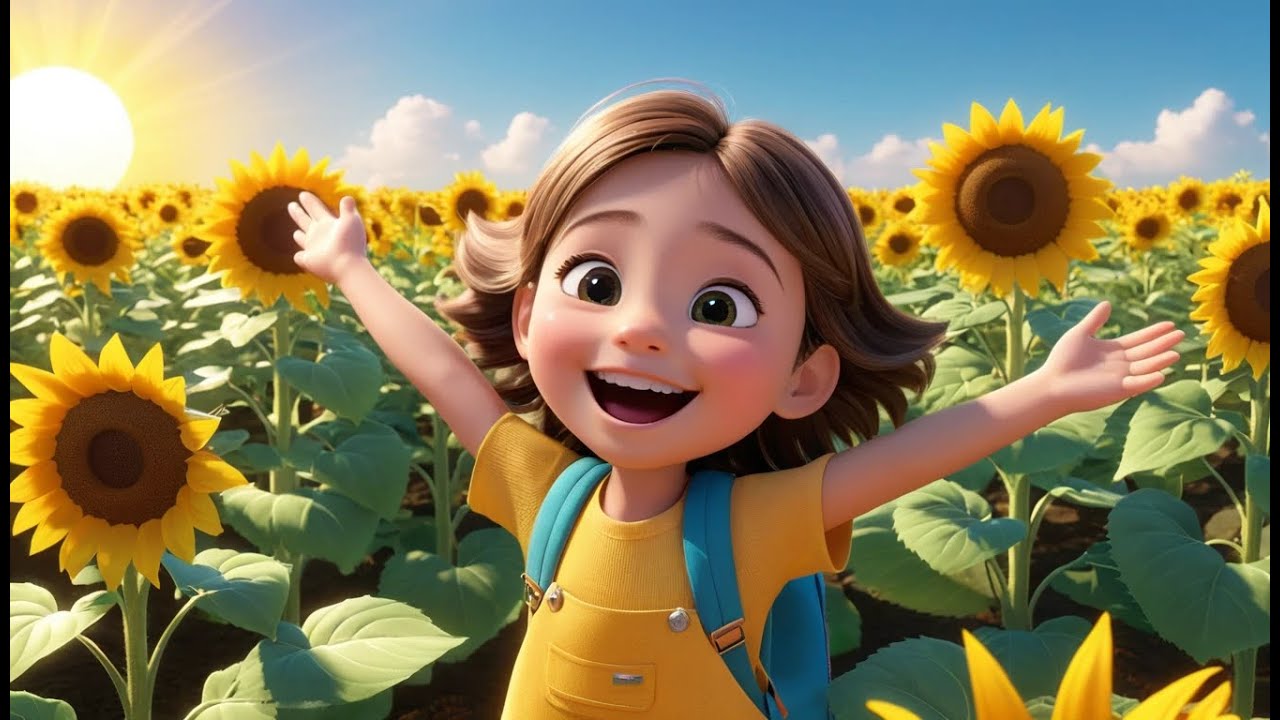 March Around the Big Sunflowers Rhyme Song | Popular Nursery Rhyme ...