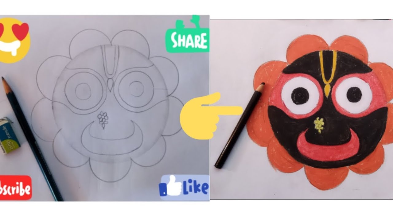 Freehand Outline of Lord Jagannath Drawing pastel colour 🤗 ️🙏 # ...