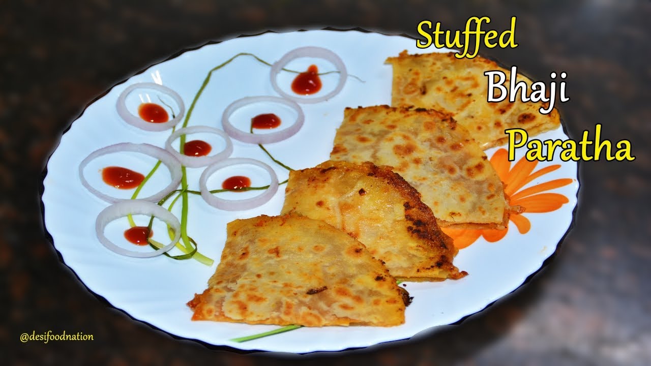 Pav Bhaji Paratha | Stuffed Paratha | Mix Veg Paratha Recipe | Easy ...