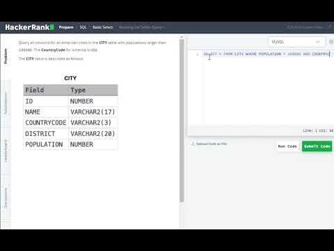 Revising the Select Query I | Hacker rank | SQL - YouTube