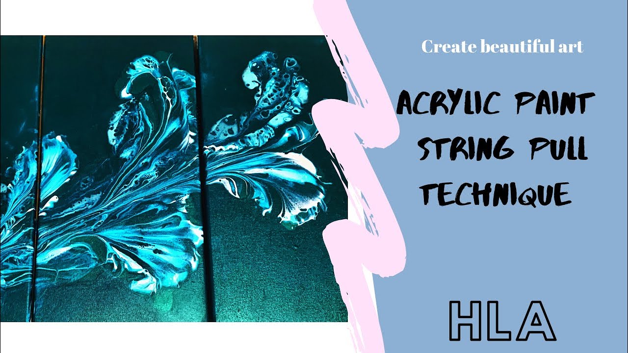 String Pulling Technique Acrylic Painting - YouTube