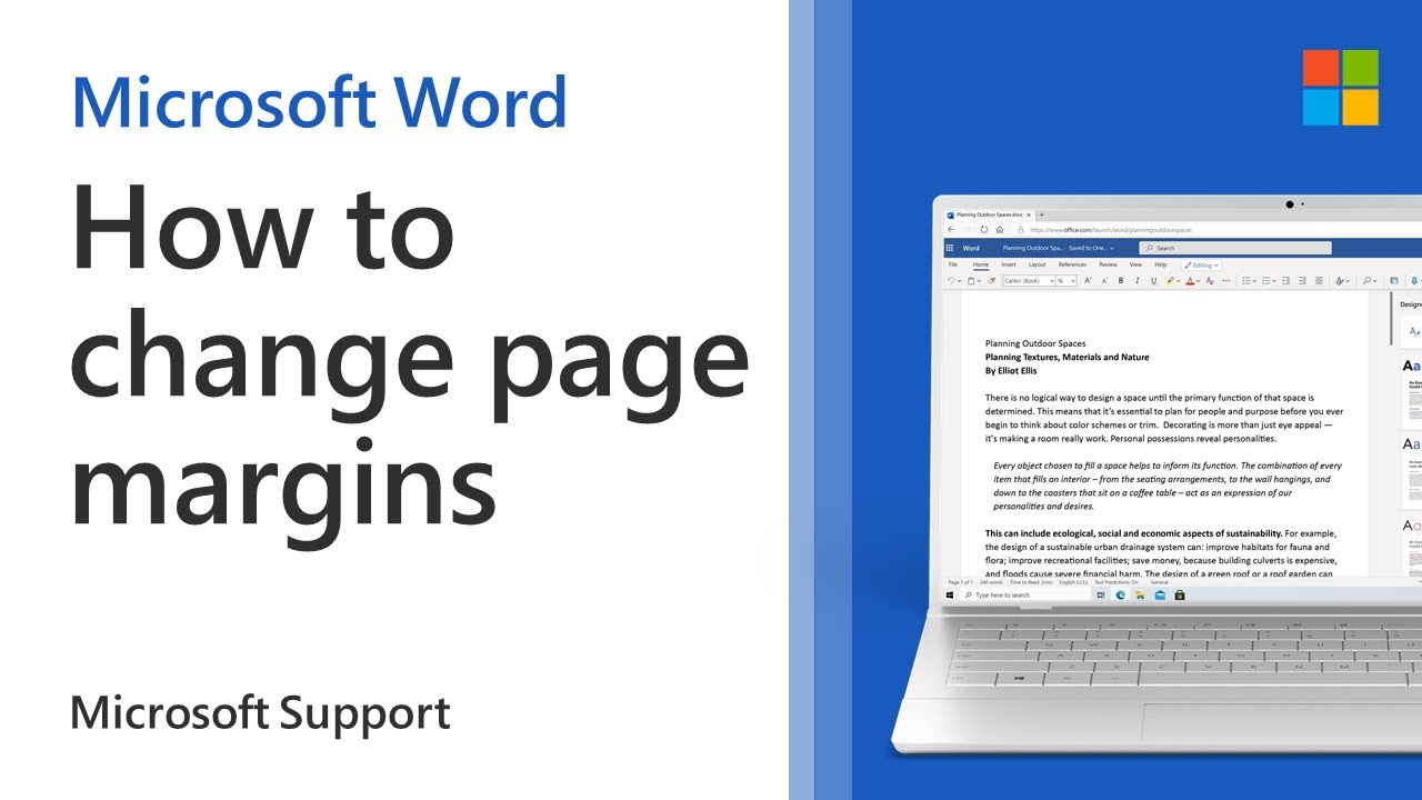 How to change page margins in Word | Microsoft - YouTube