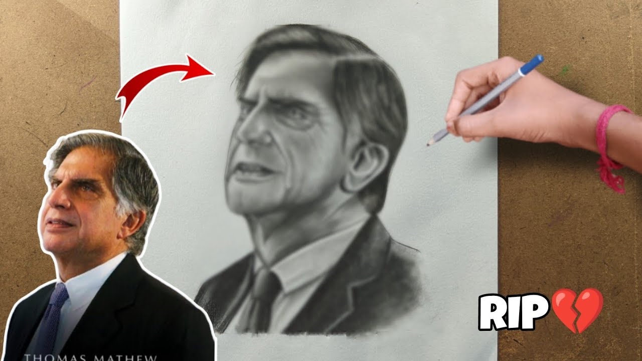 Sketch of Sri Ratan Naval Tata 🇮🇳 || Artist Sohom Dey - YouTube