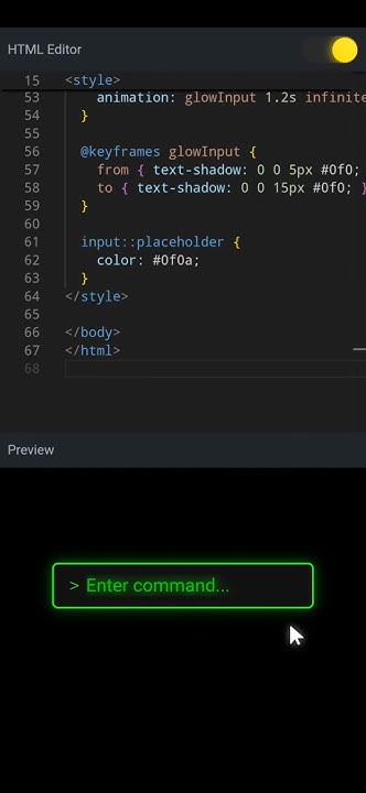 ⌨️ Hacker Style Input Field | Terminal UI with HTML + CSS 🖥️ #coding # ...