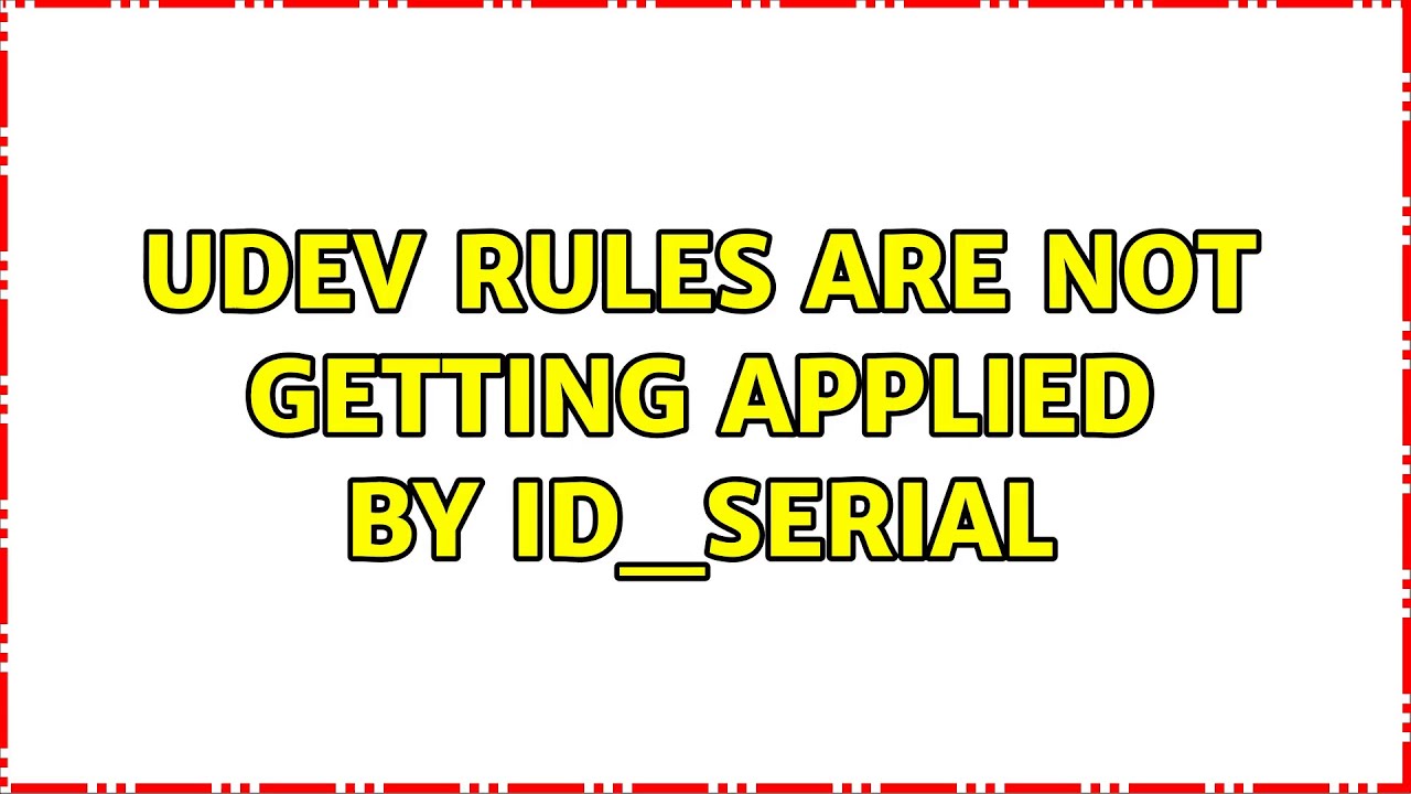 Set Udev Rules At Mae Burley Blog