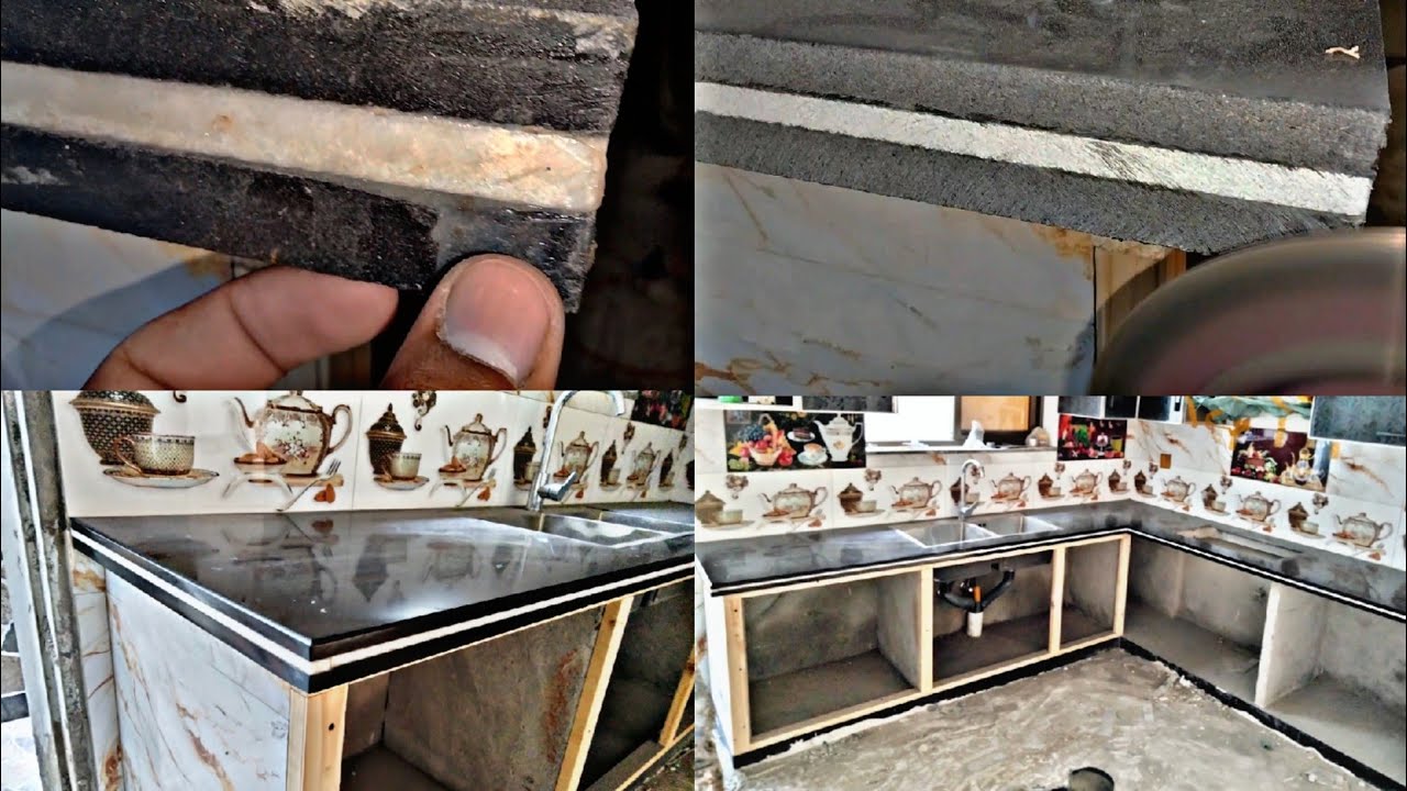 How to Install Double Molding Gola Kitchen top | Kitchen marble granite ...