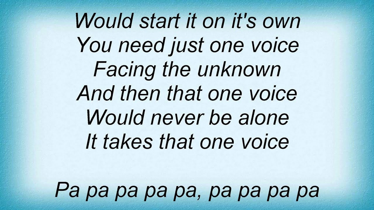 Barry Manilow - One Voice Lyrics_1 - YouTube