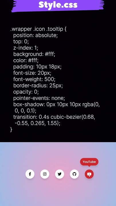 Social media buttons with tooltip using HTML CSS - YouTube