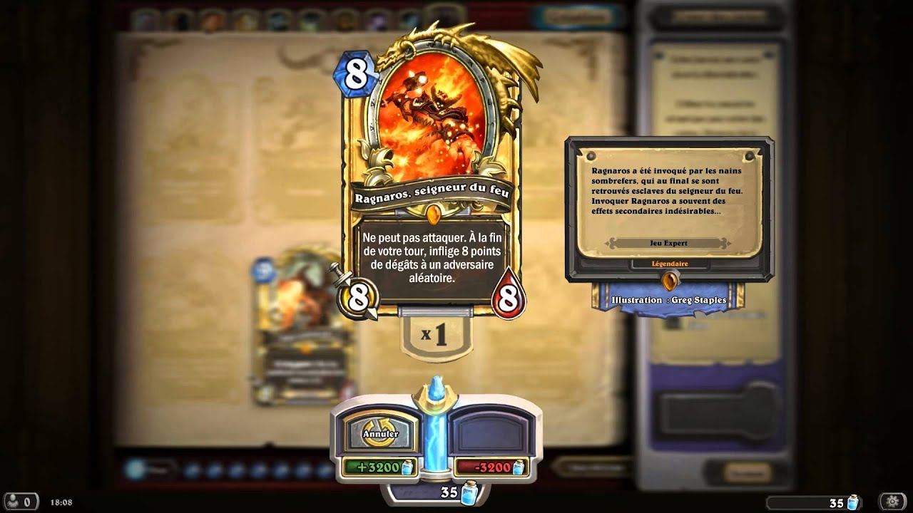 HearthStone: Carte dorée Ragnaros Seigneur du feu (Ragnaros the ...