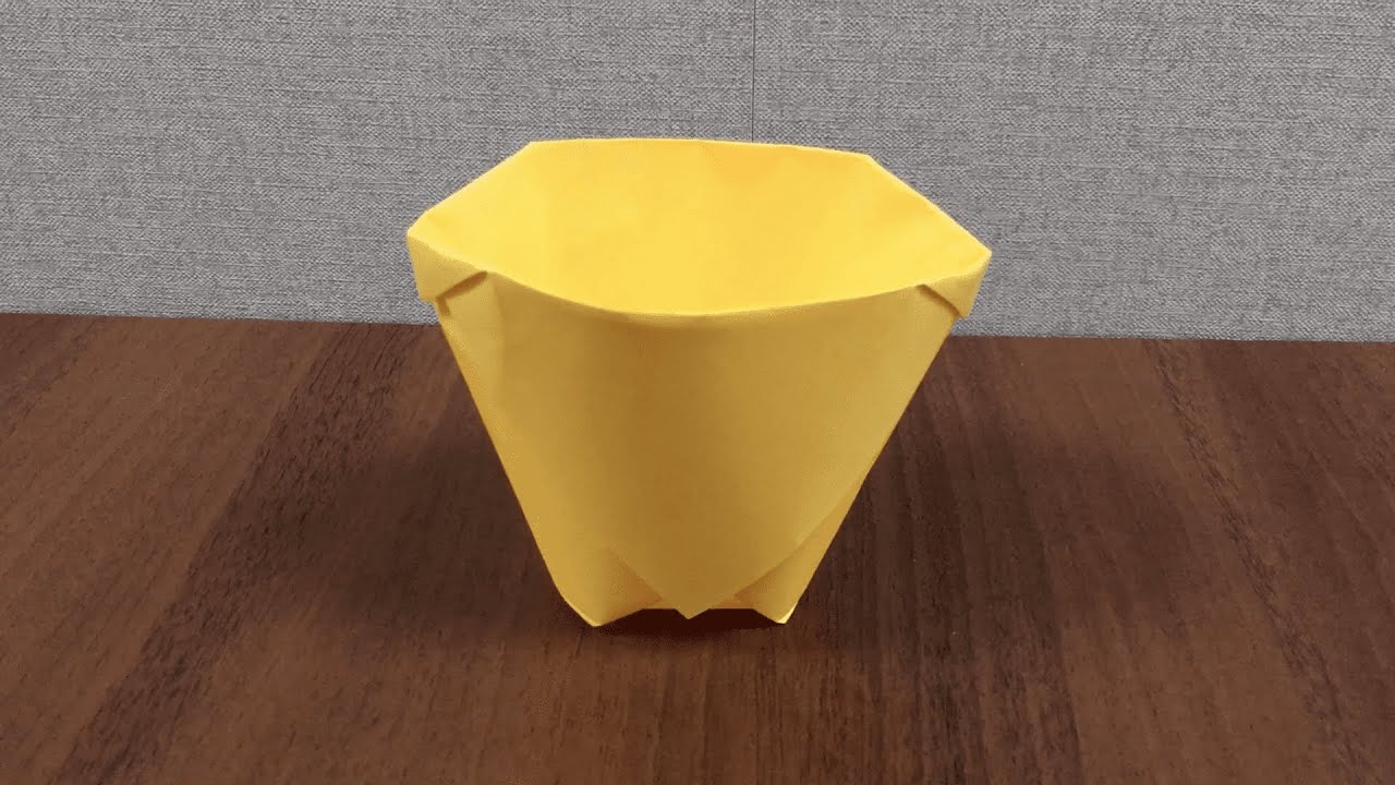 Becher falten.Anleitung für Origami Tasse - YouTube
