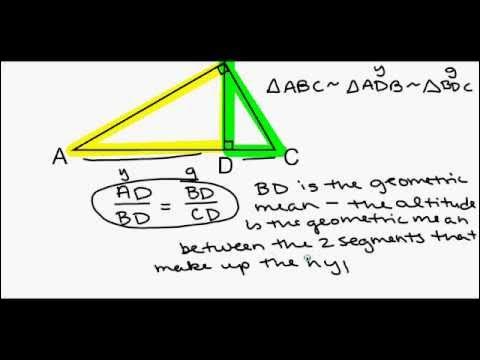 Geometry - Unit 6 Lesson 1 Geometric Mean and the Pythagorean Theorem ...