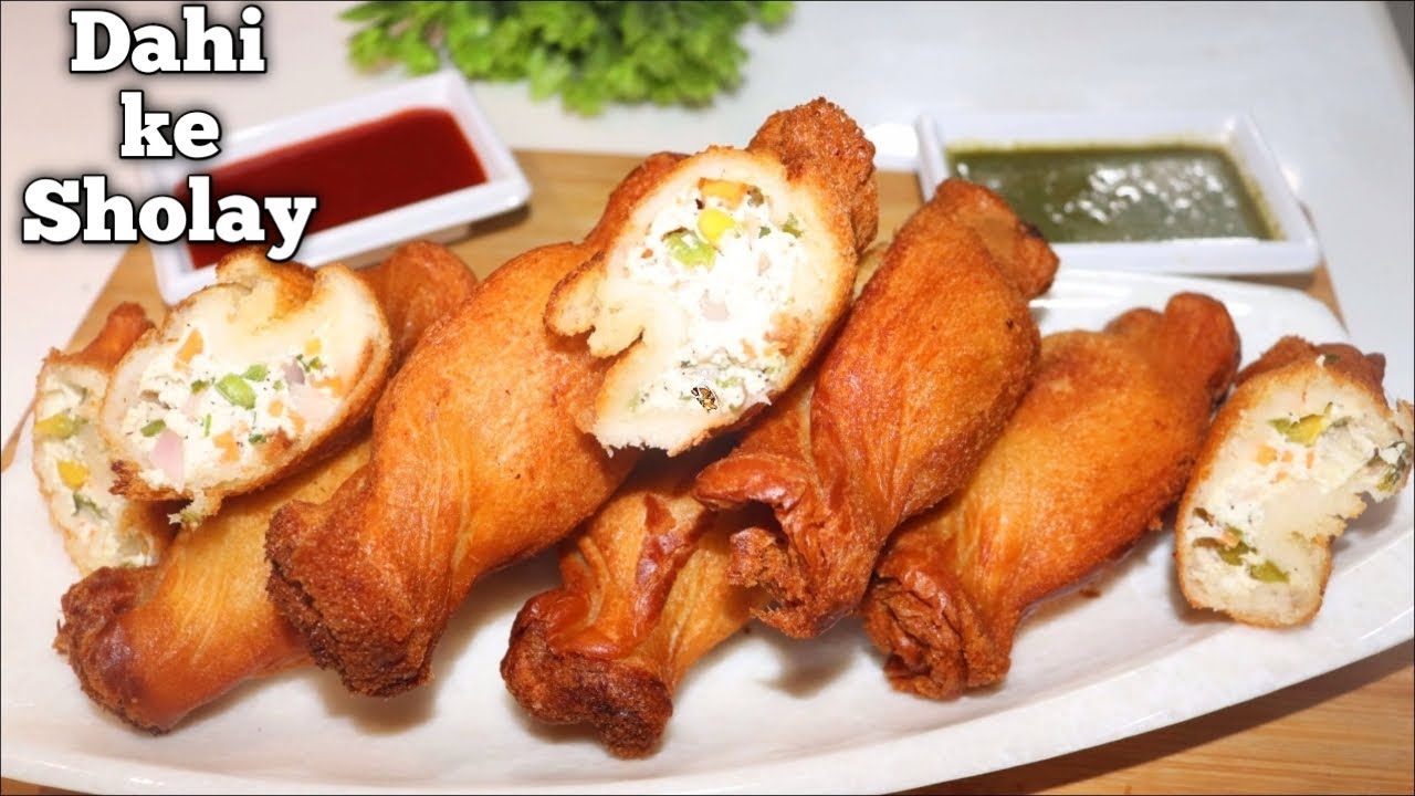 Dahi Ke Sholay Recipe- Dahi Ke Sholay | Dahi Kabab | How to make dahi ...