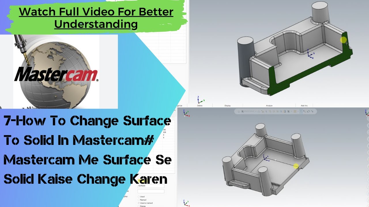 7-How To Change Surface To Solid In Mastercam #Mastercam Me Surface Se Solid Kaise Change Karen ...