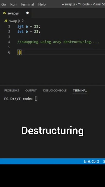 Swapping In Javascript Using Array Destructuring Shorts Sto Javascript Array Sattechio