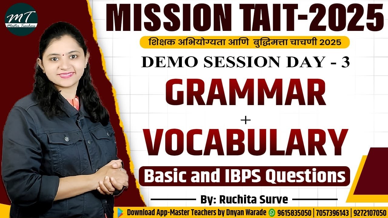 TAIT 2025 - English Grammar + vocabulary Day 3 | Prepare TAIT | TAIT ...