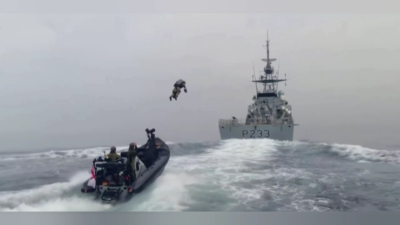 Rocket backpack in the British Navy - YouTube