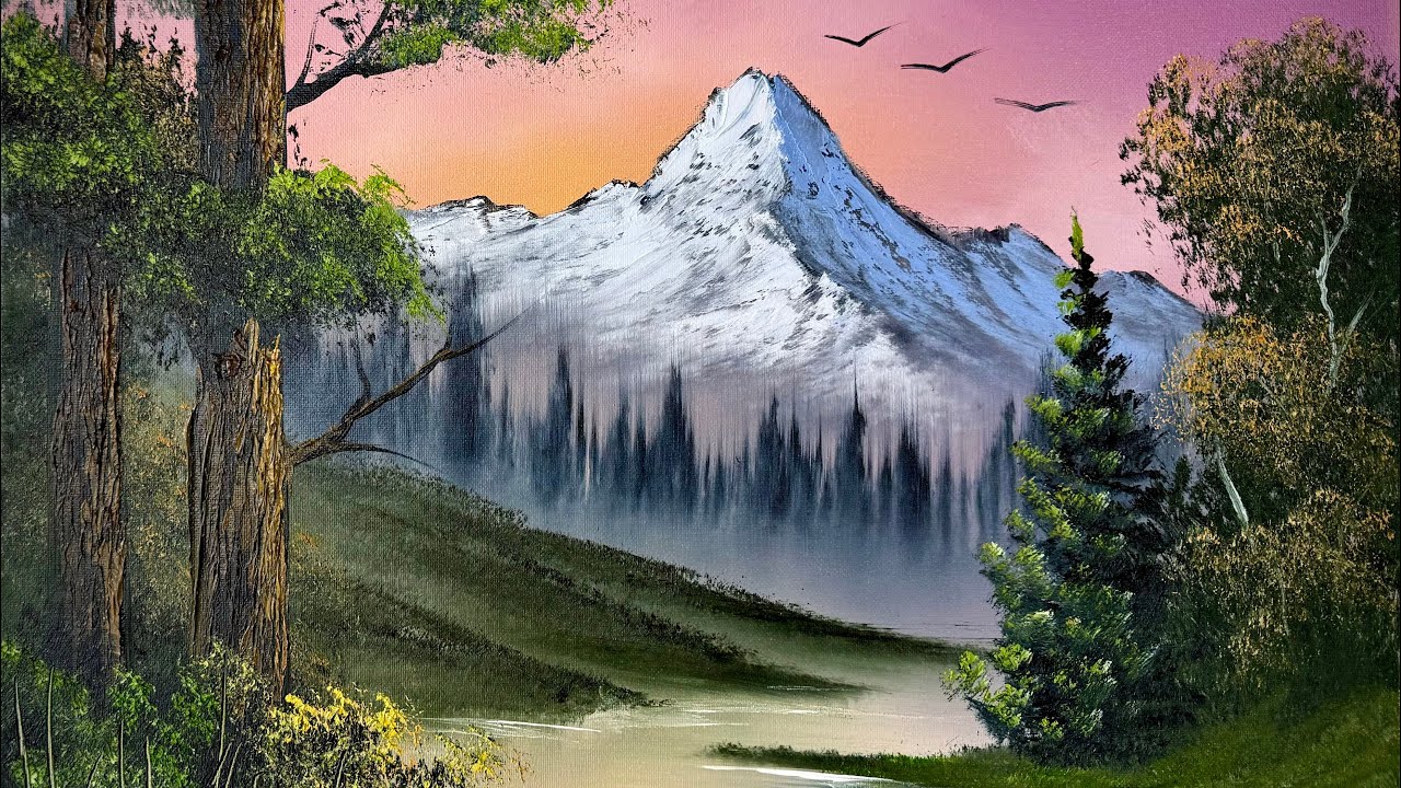 S7 Ep22 FNF - Literally EVERY SINGLE STEP Mountain Landscape #Tutorial #PaintWithJosh #BobRoss ...