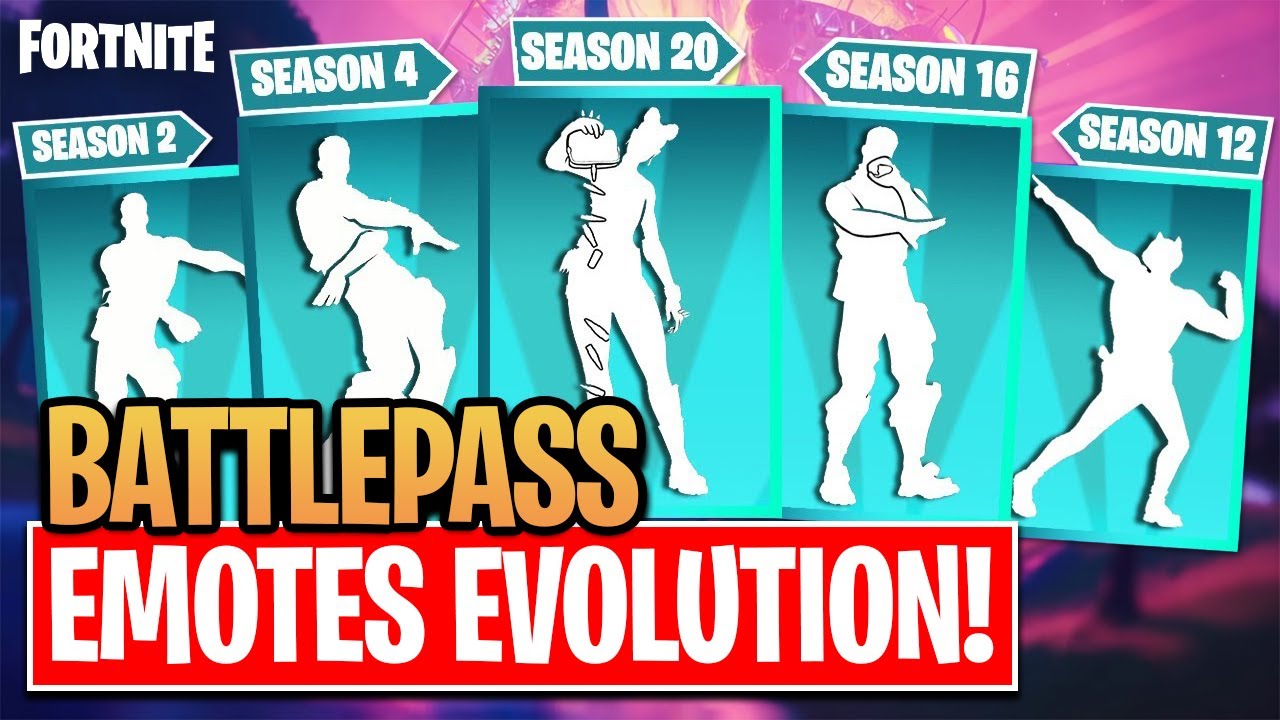 Evolution of Fortnite BATTLE PASS EMOTES - YouTube