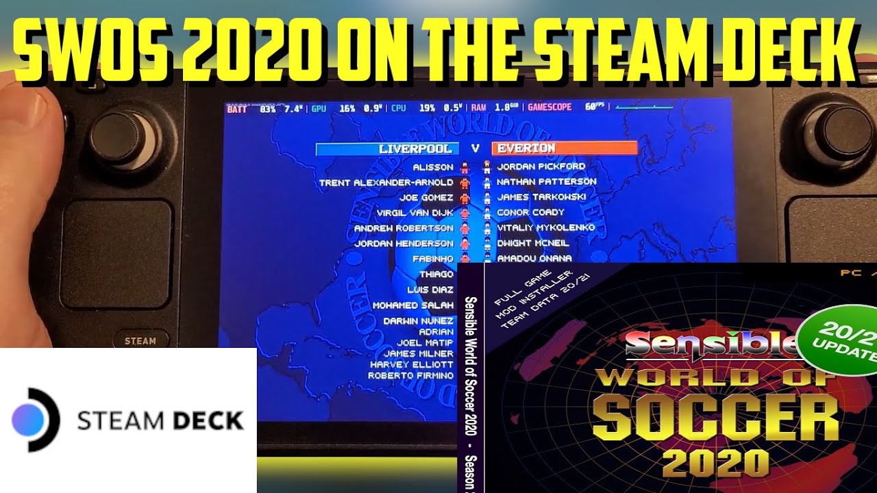 SWOS 2020 | Gameplay on the Steam Deck | Sensible World of Soccer ...