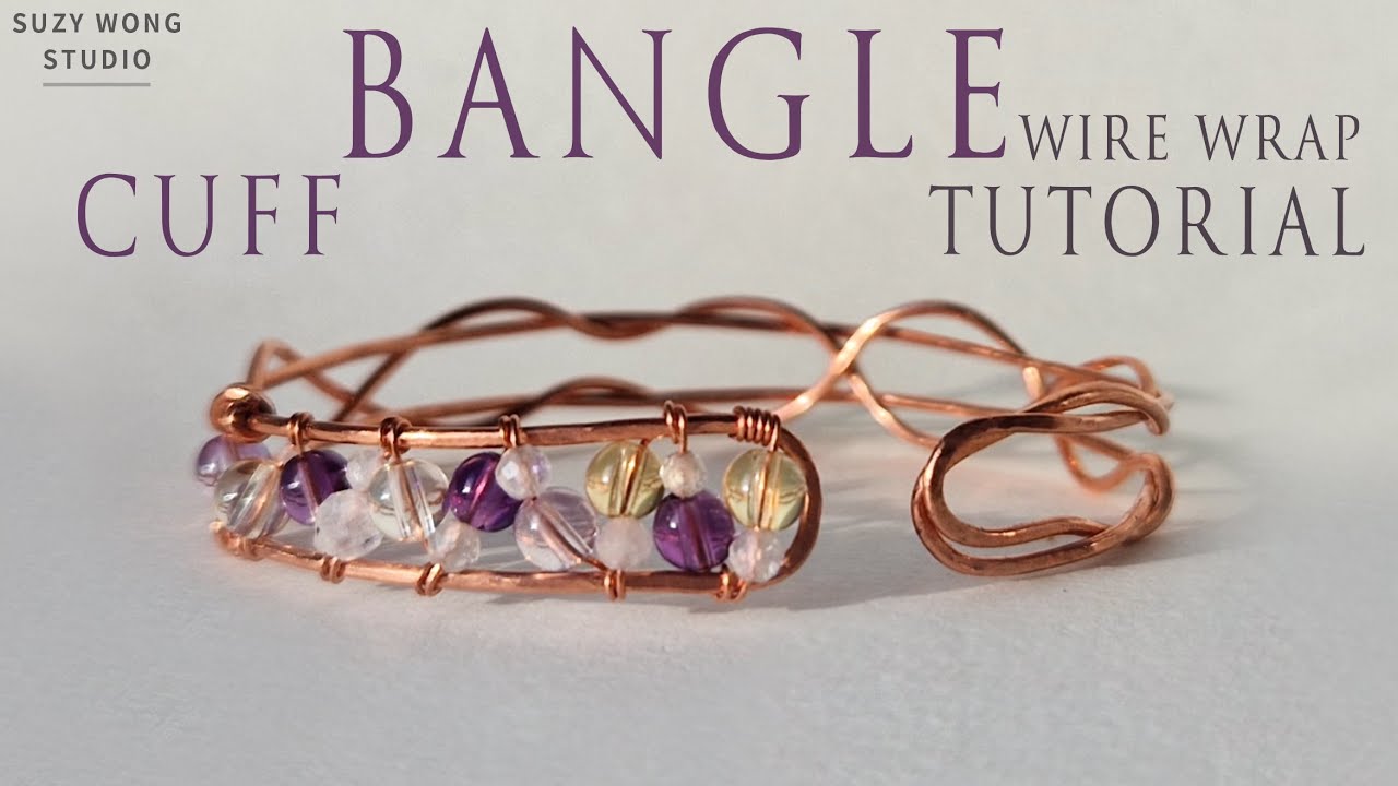 Amethyst Cuff | Simple Bangle Tutorial | Easy Bangle | Wire Wrap Tutorial | DIY Jewelry| How to ...