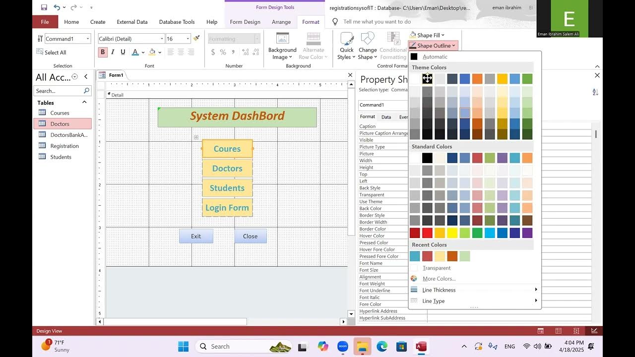 Access part 4 (Design Forms ) - YouTube