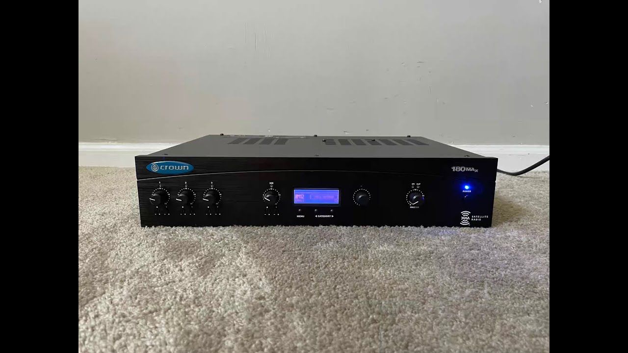 Crown 180Max Stereo Mixer Amplifier with Sirius XM Satellite Radio ...