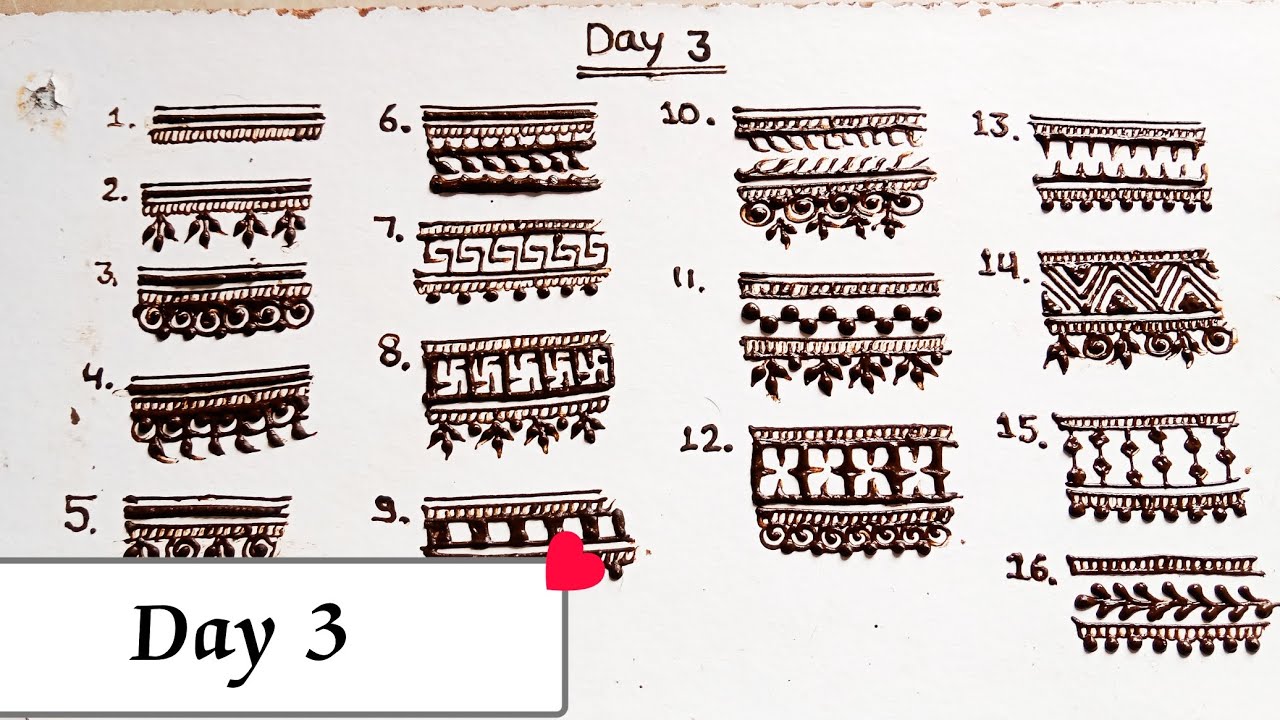 free mehndi classes for beginners day 3|| basic mehndi classes ...