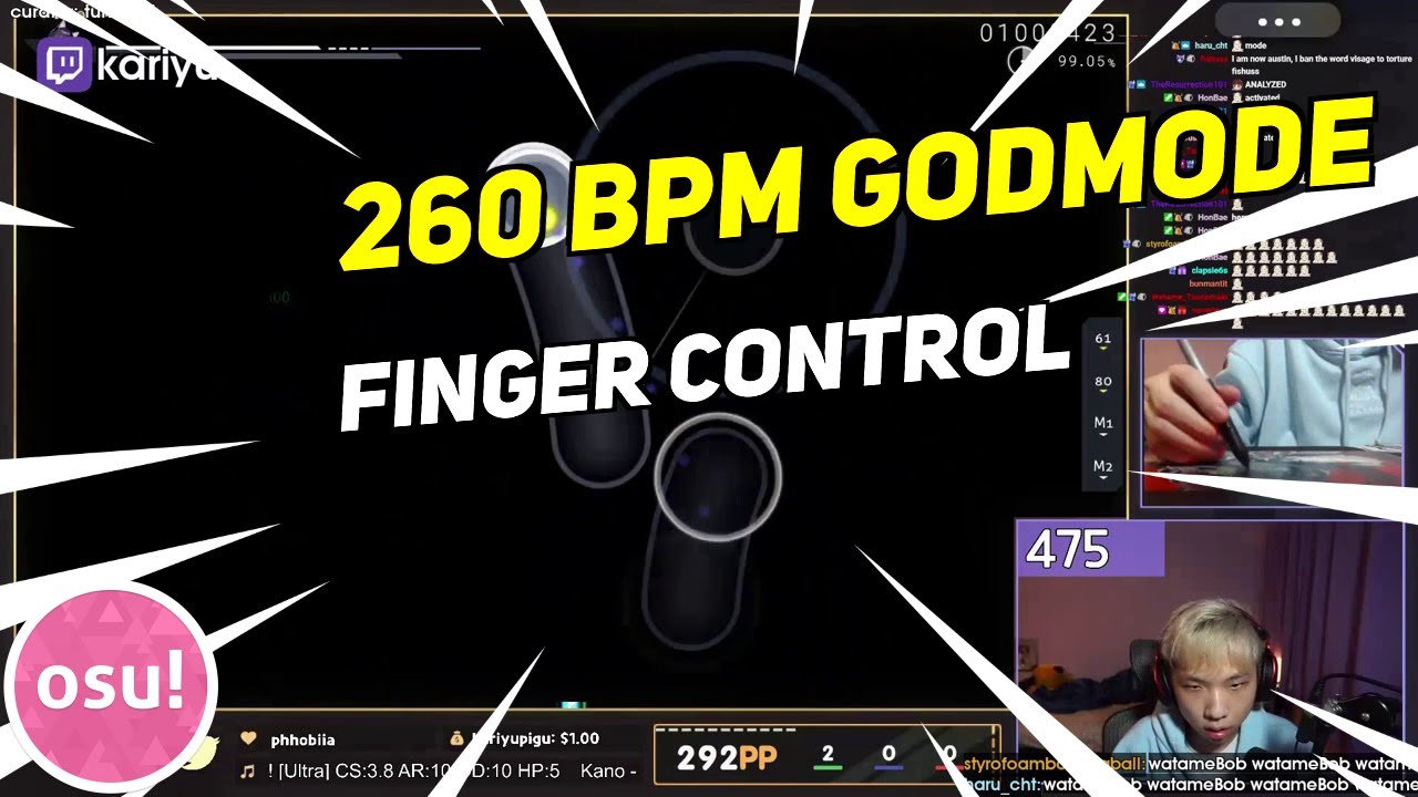 260 BPM GODMODE FINGER CONTROL | Daily Osu Stream Highlights - YouTube