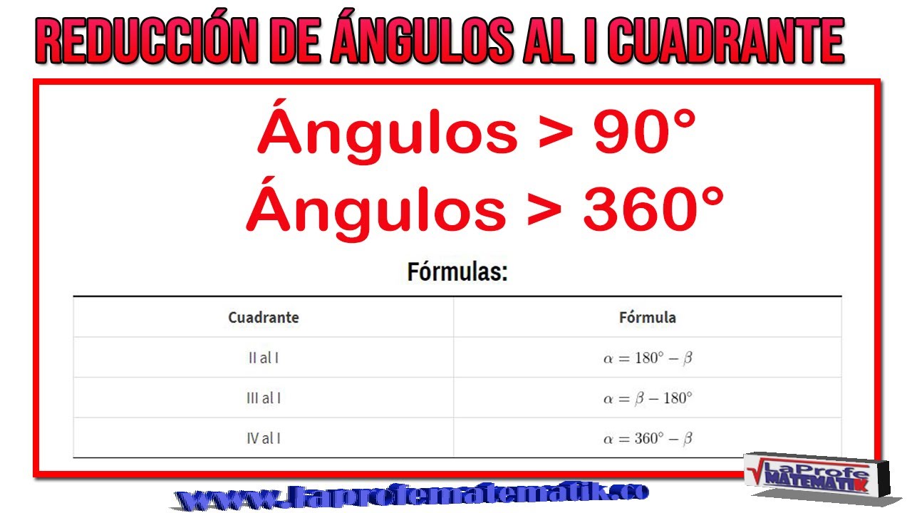 Reducción de ángulos al primer cuadrante - YouTube