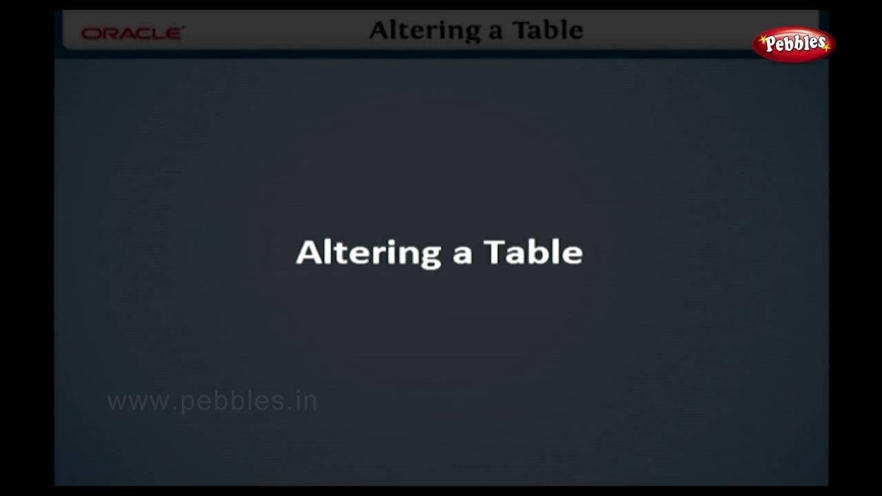 Learn Oracle | How to Alter a Table using SQL - YouTube