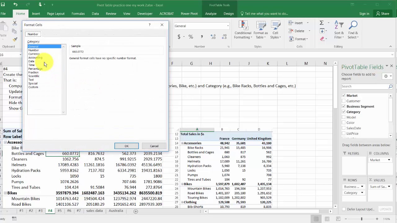 Pivot Table practice one #4 - YouTube