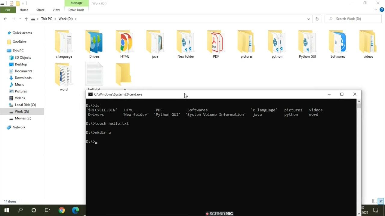 Git Bash command|touch|ls - YouTube