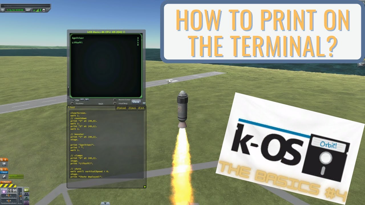 [EN] kOS - The Basics #4 - How to Print on the Terminal? - YouTube