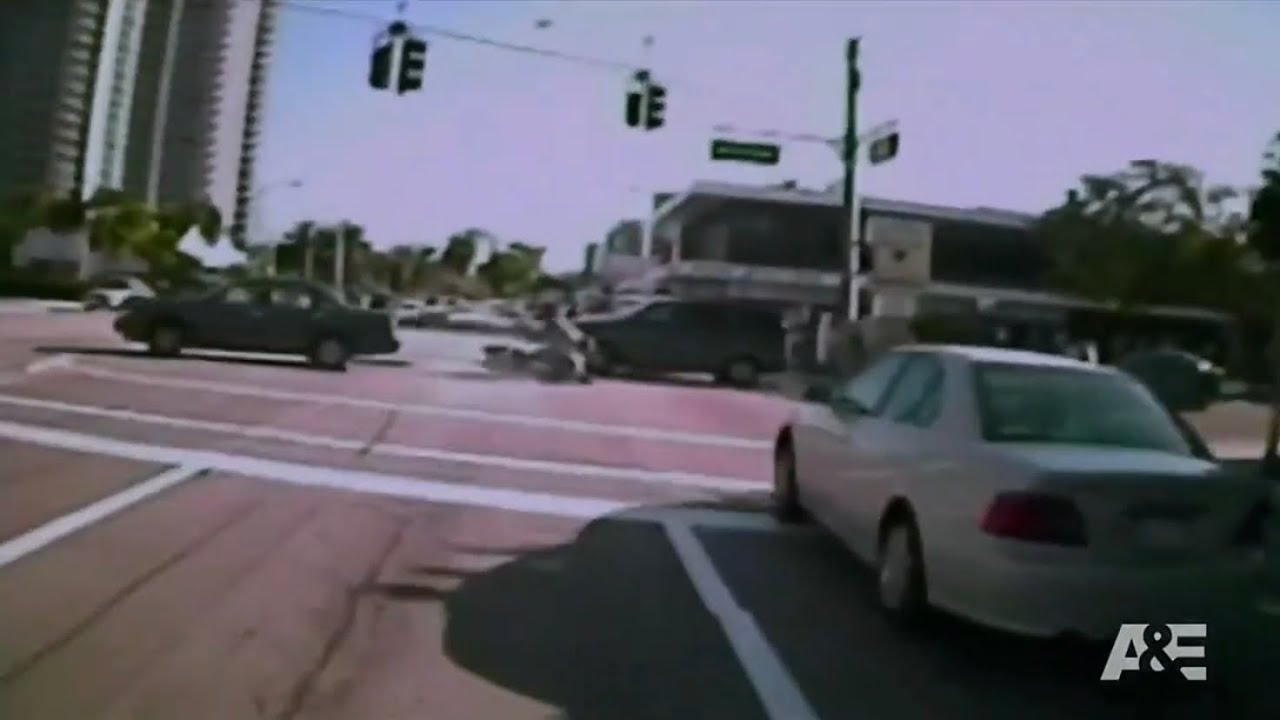 Motorcyclist Crashes At Intersection - YouTube